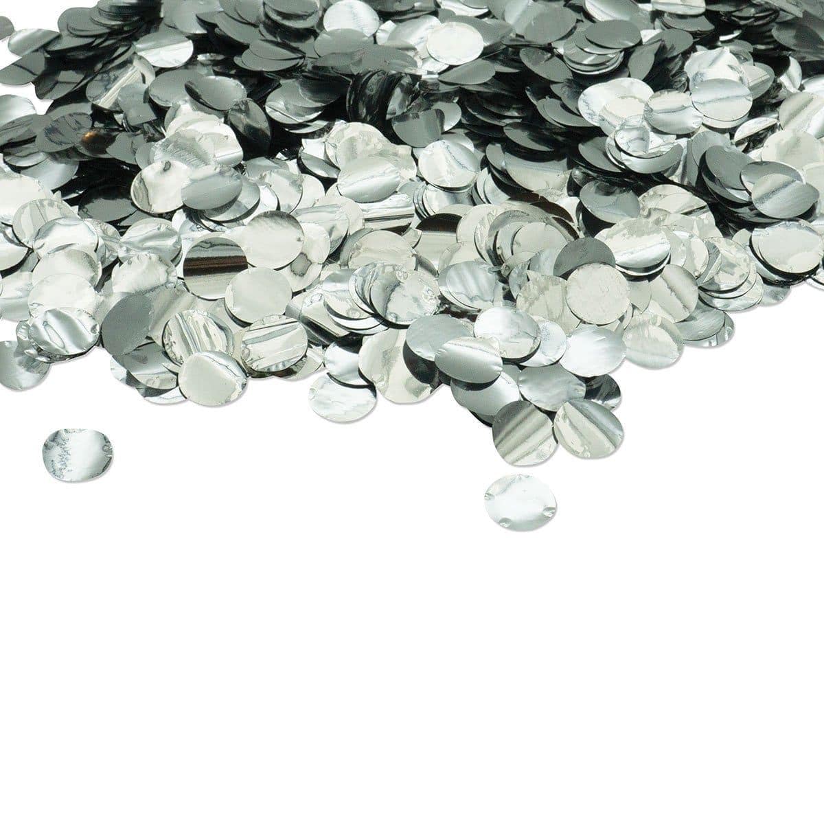 Silver Metallic Round Confetti, 1 Ounce | Party Expert