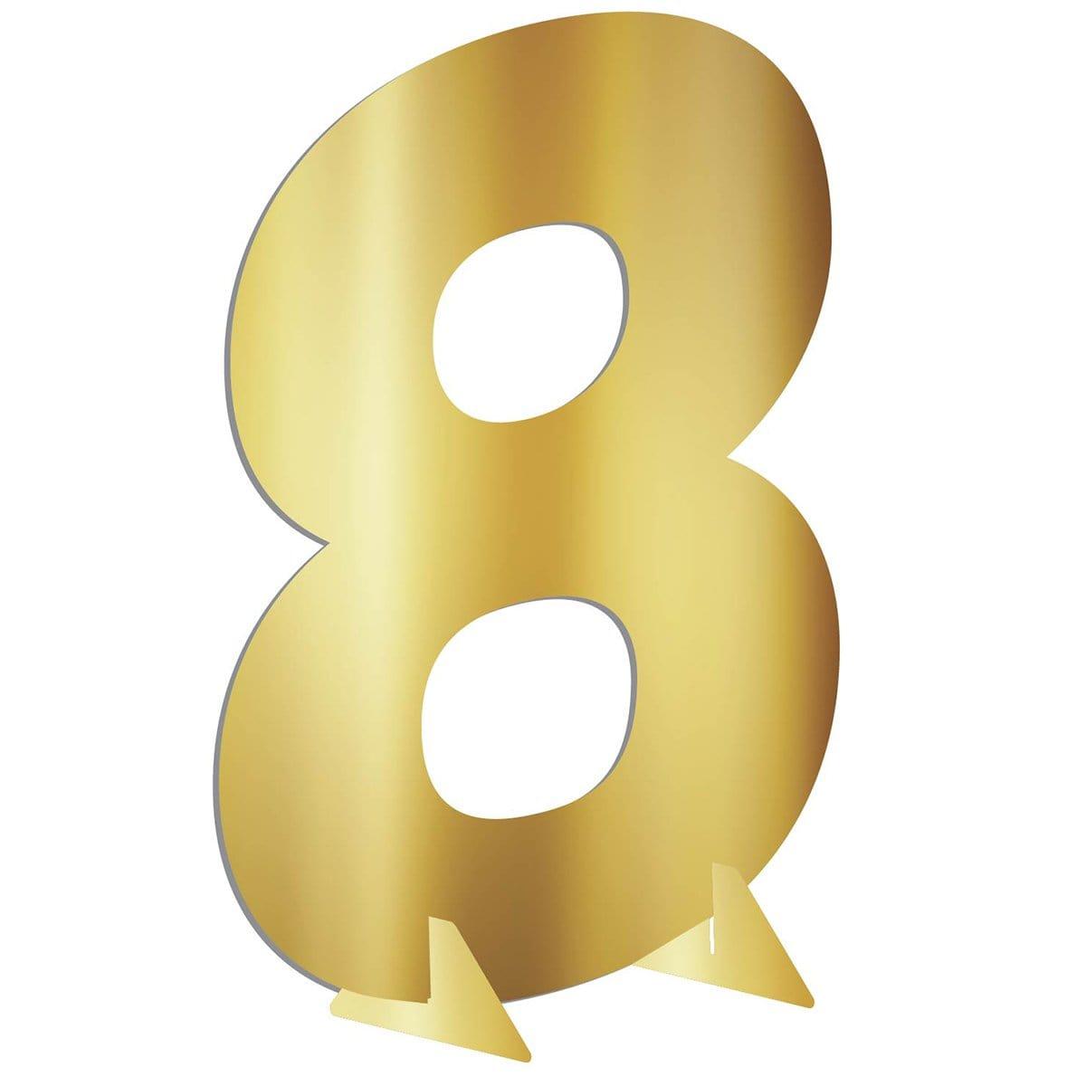 Number 8 gold decoration 7 inches| Party Expert