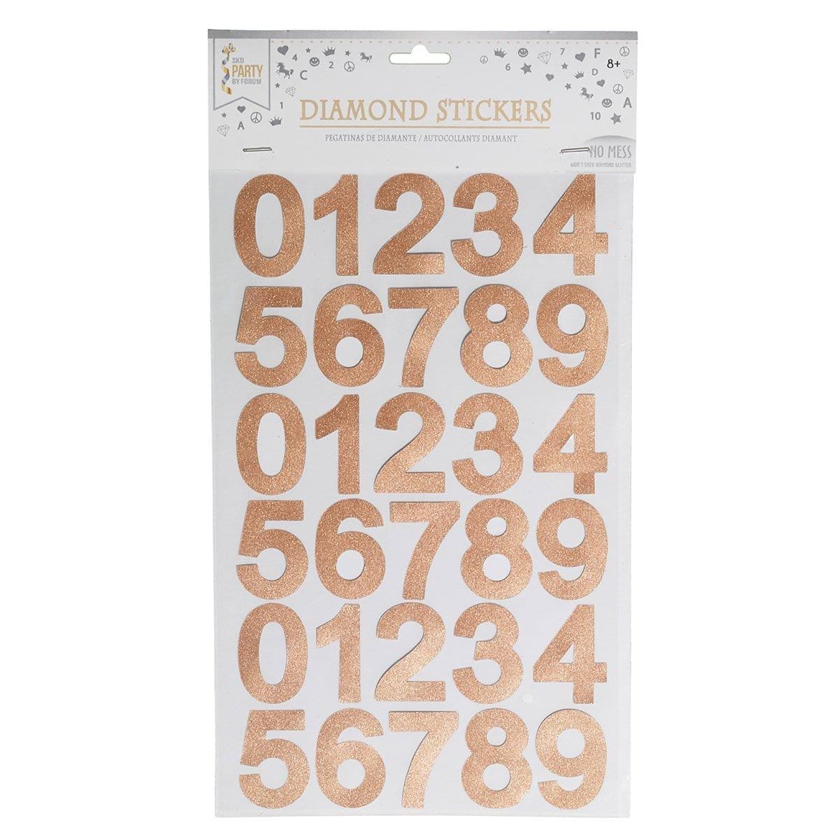 Diamond Stickers - Numbers - Rosegold | Party Expert
