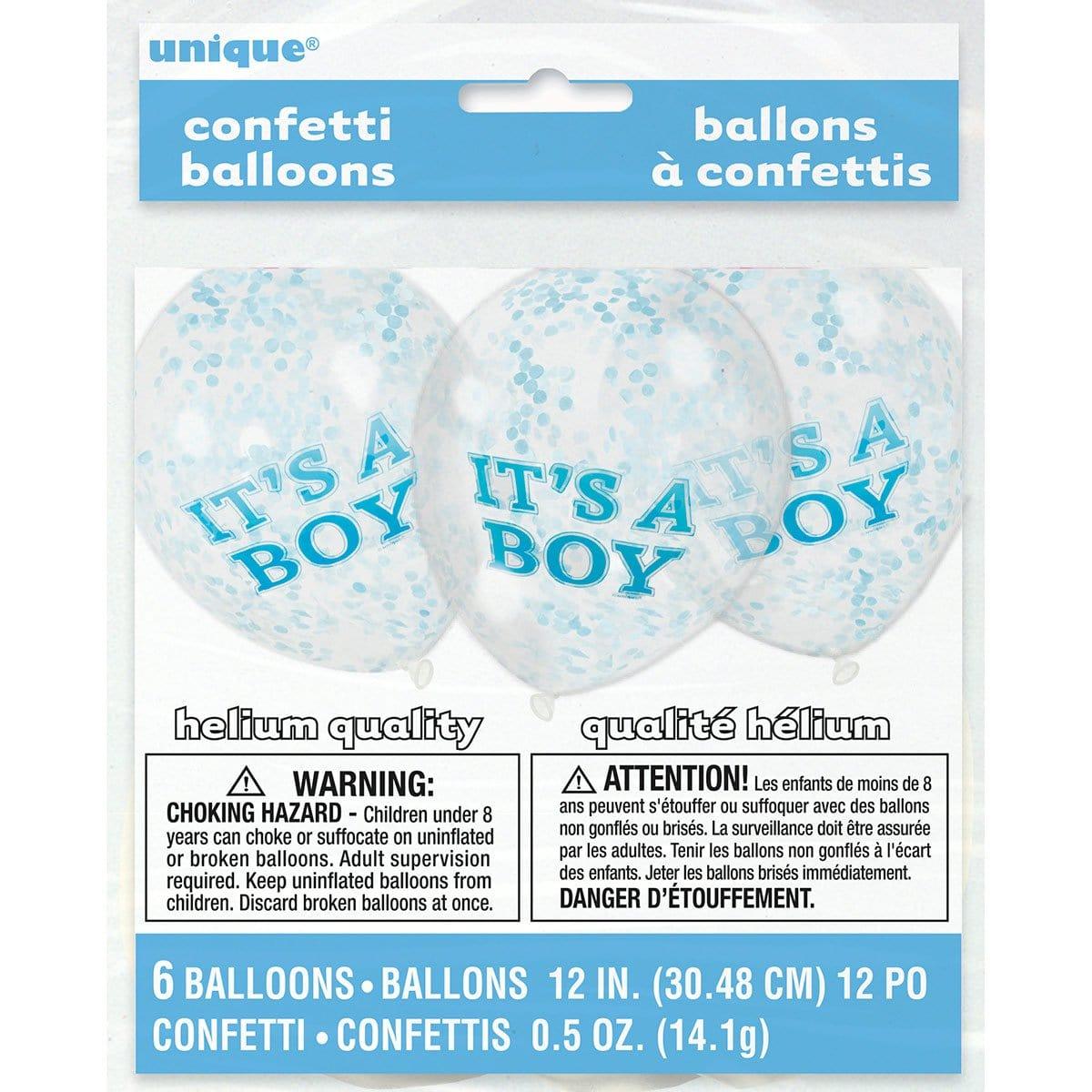 It's a Boy Latex Balloons with Blue Confetti – Party Expert