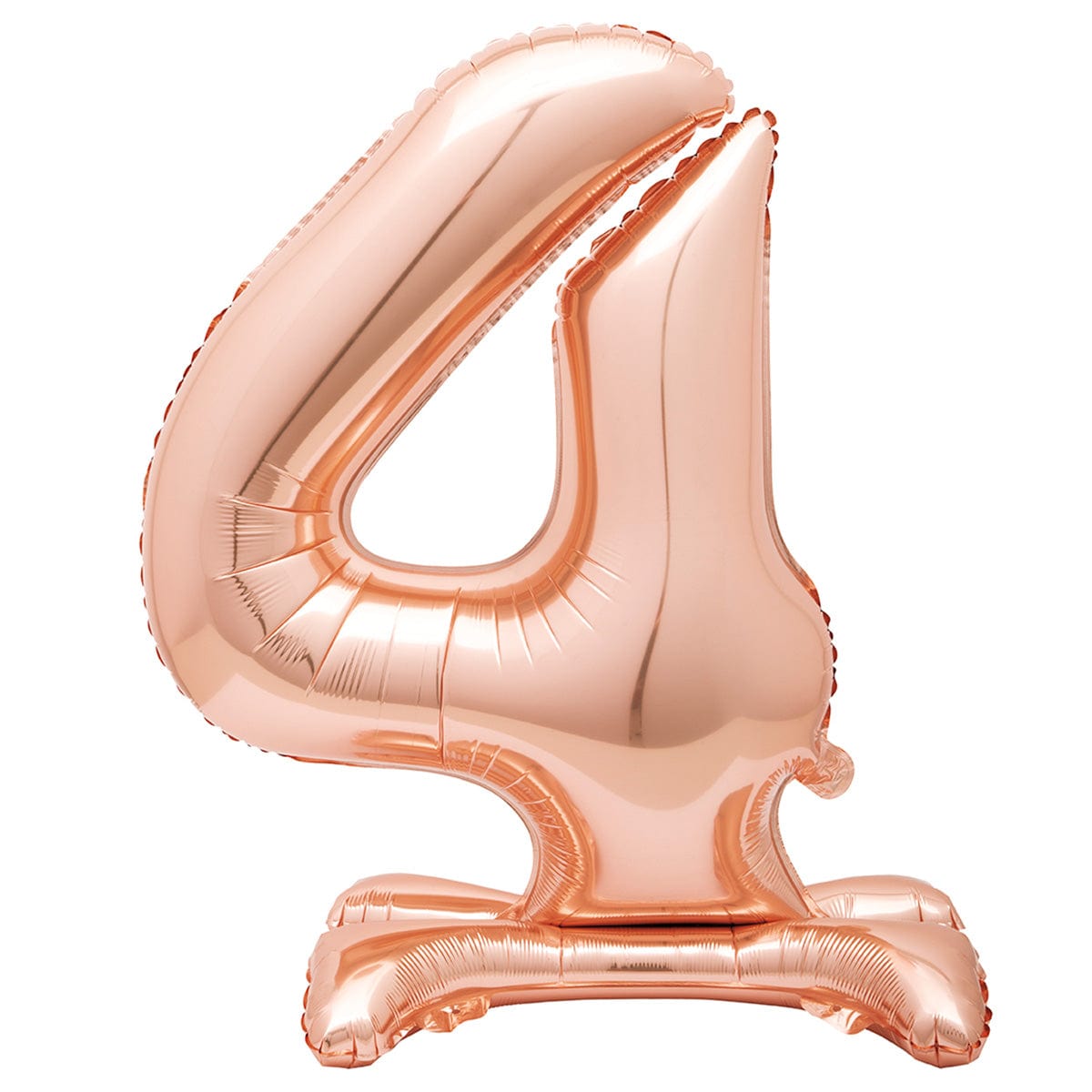 Air-filled Standing Rose Gold Number 4 Foil Balloon - Party Expert
