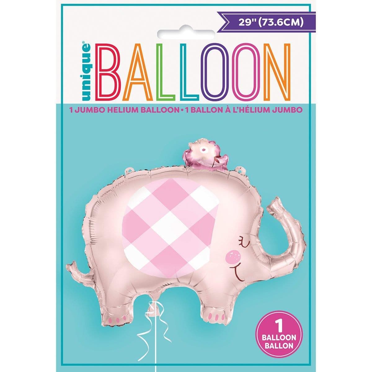 Pink Floral Elephant Supershape Balloon | Party Expert