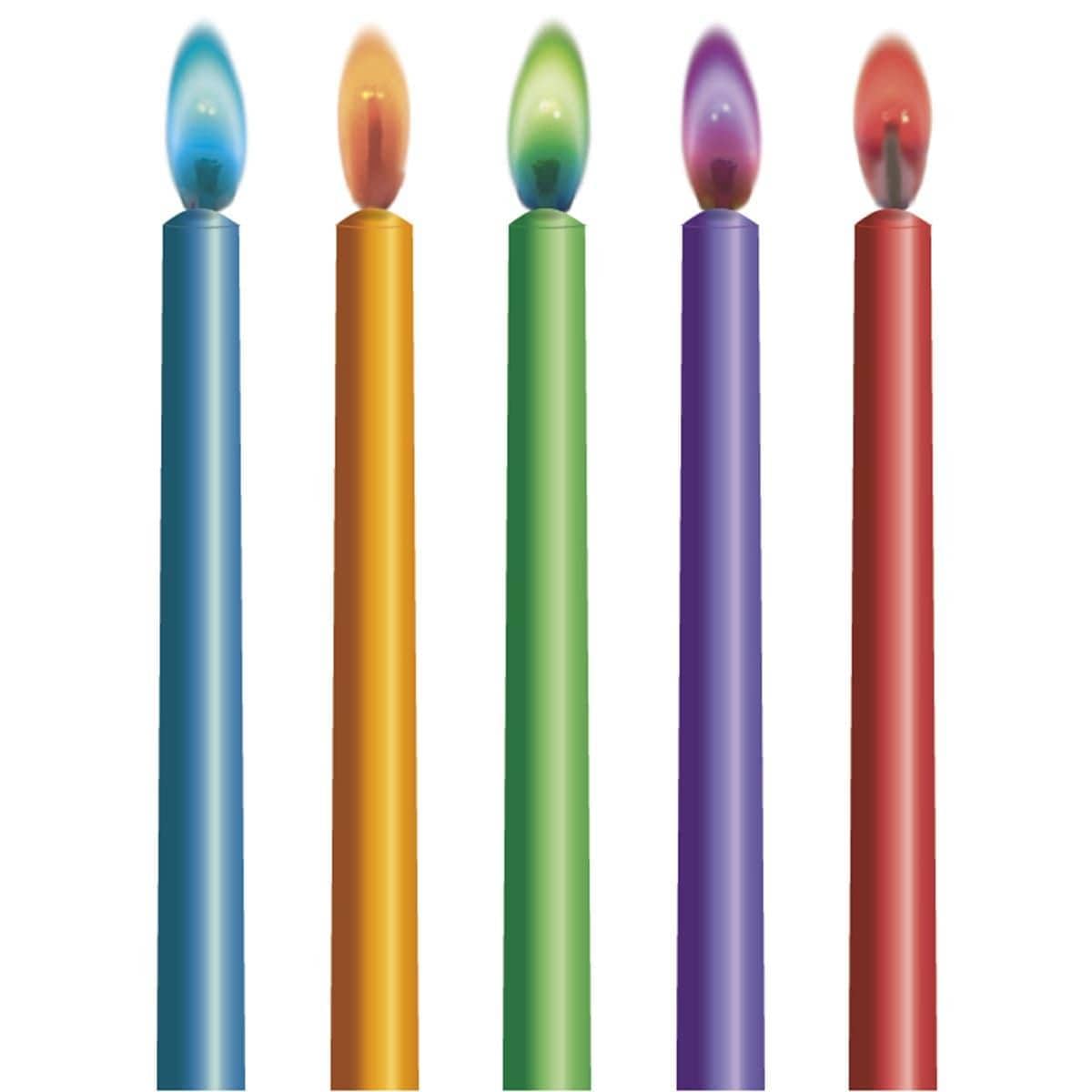 Color Flames Candles & Holders 10/pkg. – Party Expert