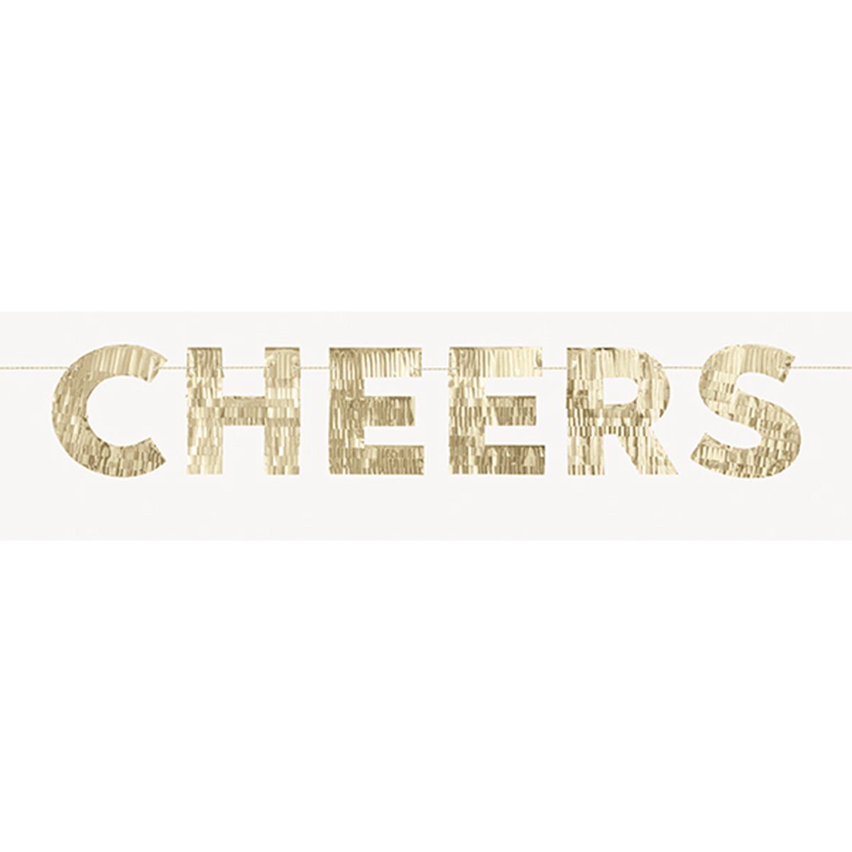 Modern Christmas Gold Cheers Fringe Banner, 48 In – Party Expert