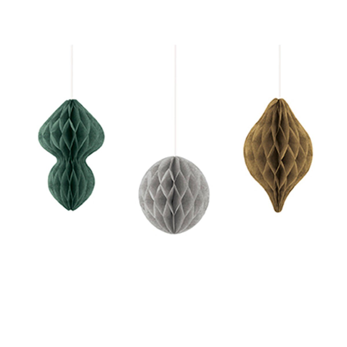 Modern Christmas Mini Honeycomb, 3 Count – Party Expert