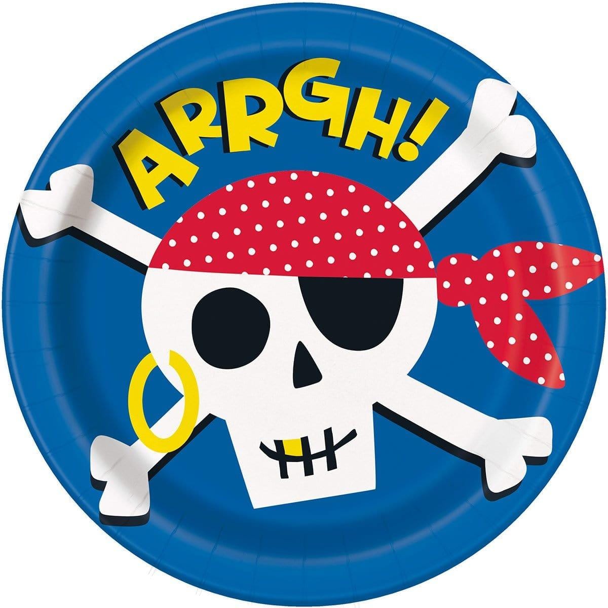 Ahoy Pirate Plates, 9 inches, 8 Count | Party Supplies – Party Expert