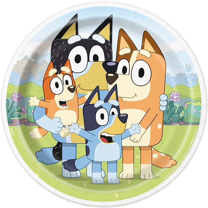 Bluey Round Lunch Paper Plates, 9 Inches, 8 Count | Party Supplies ...