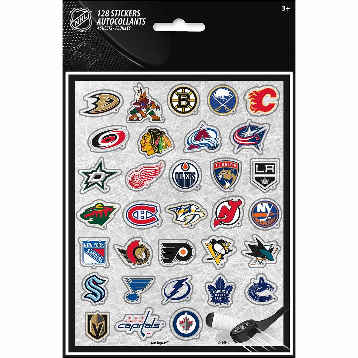 Hockey NHL Stickers, 128 Count - Party Expert