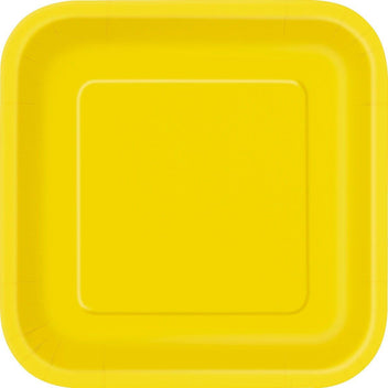 Square Paper Plates 7 In. - Sunflower Yellow 16/pkg. – Party Expert