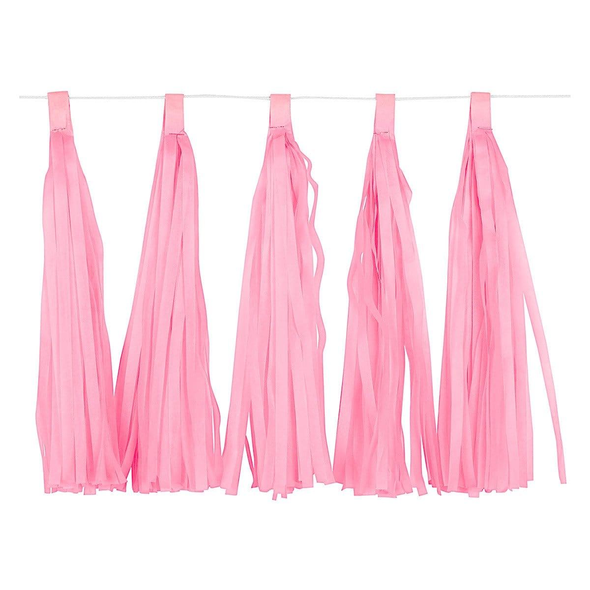 Tassels Garland Silk Paper Assembled 10/Pkg - Light Pink – Party Expert