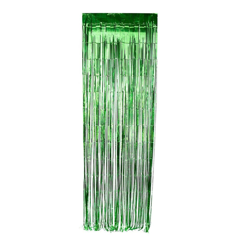Green Foil Fringe Curtain | Party Expert