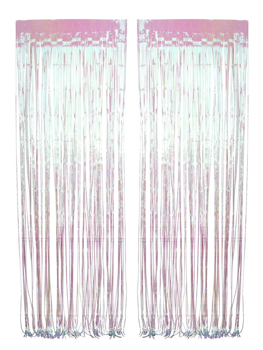 Iridescent Foil Fringe Curtain, 2 Count | Party Expert