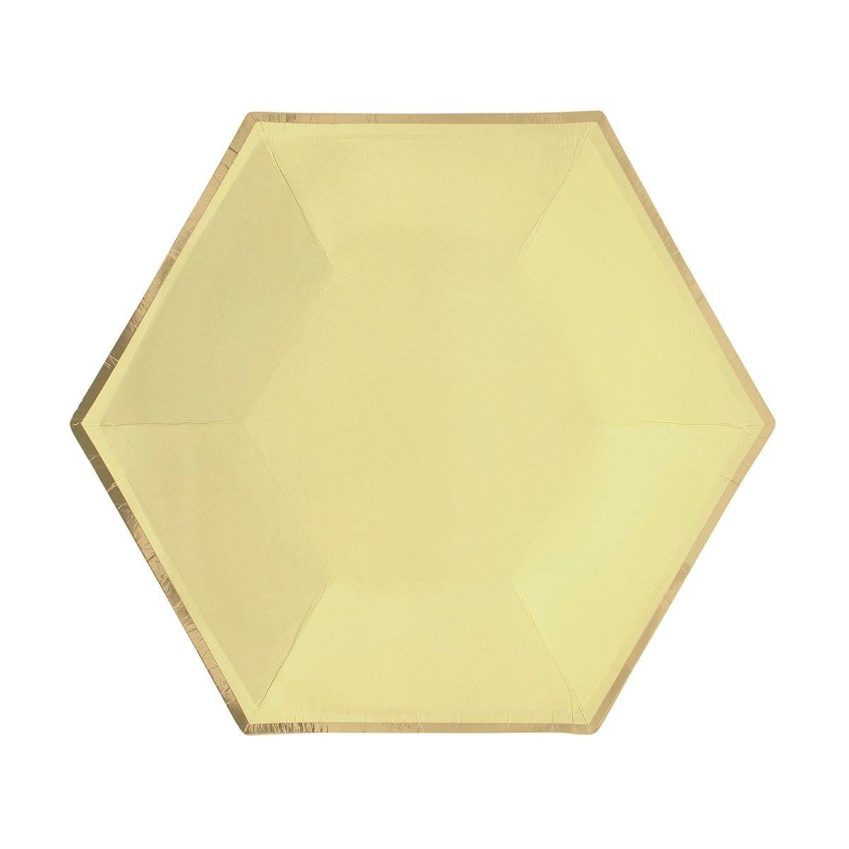Hexagon Yellow Plates, 9 Inches, 8 Count – Party Expert