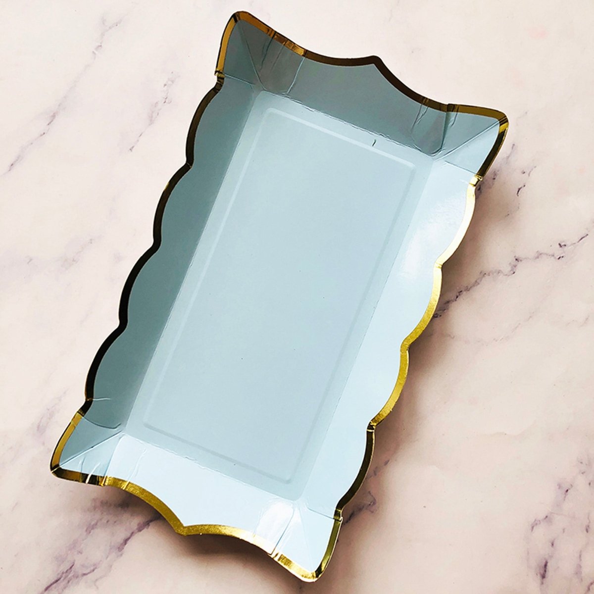 Light Blue Rectangular Trays, 9 Inches, 4 Count – Party Expert