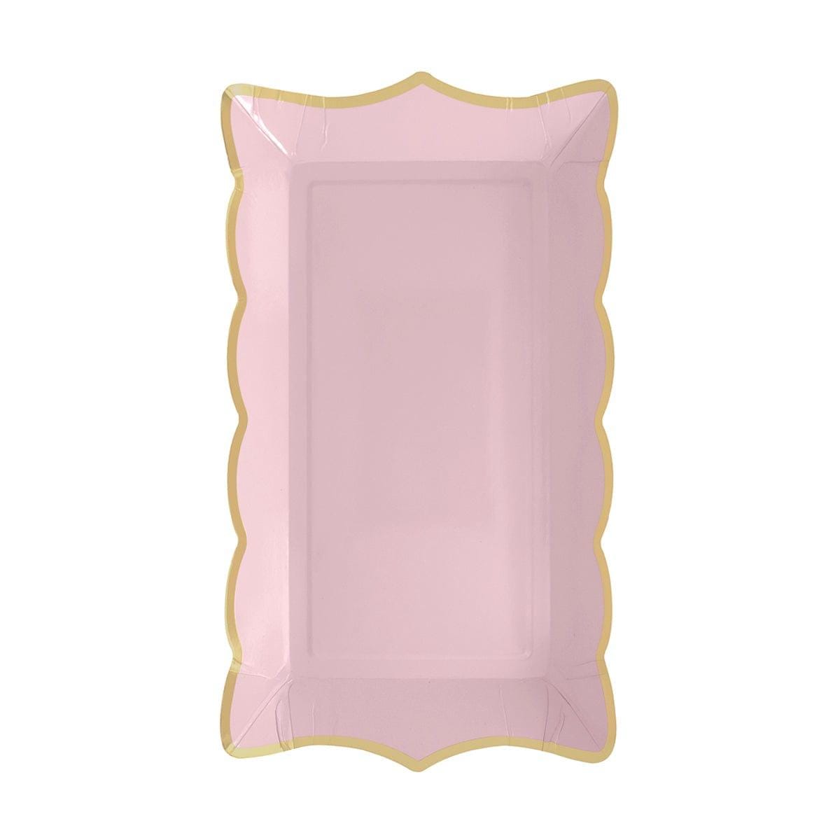 Light Pink Rectangular Trays, 9 Inches, 4 Count – Party Expert