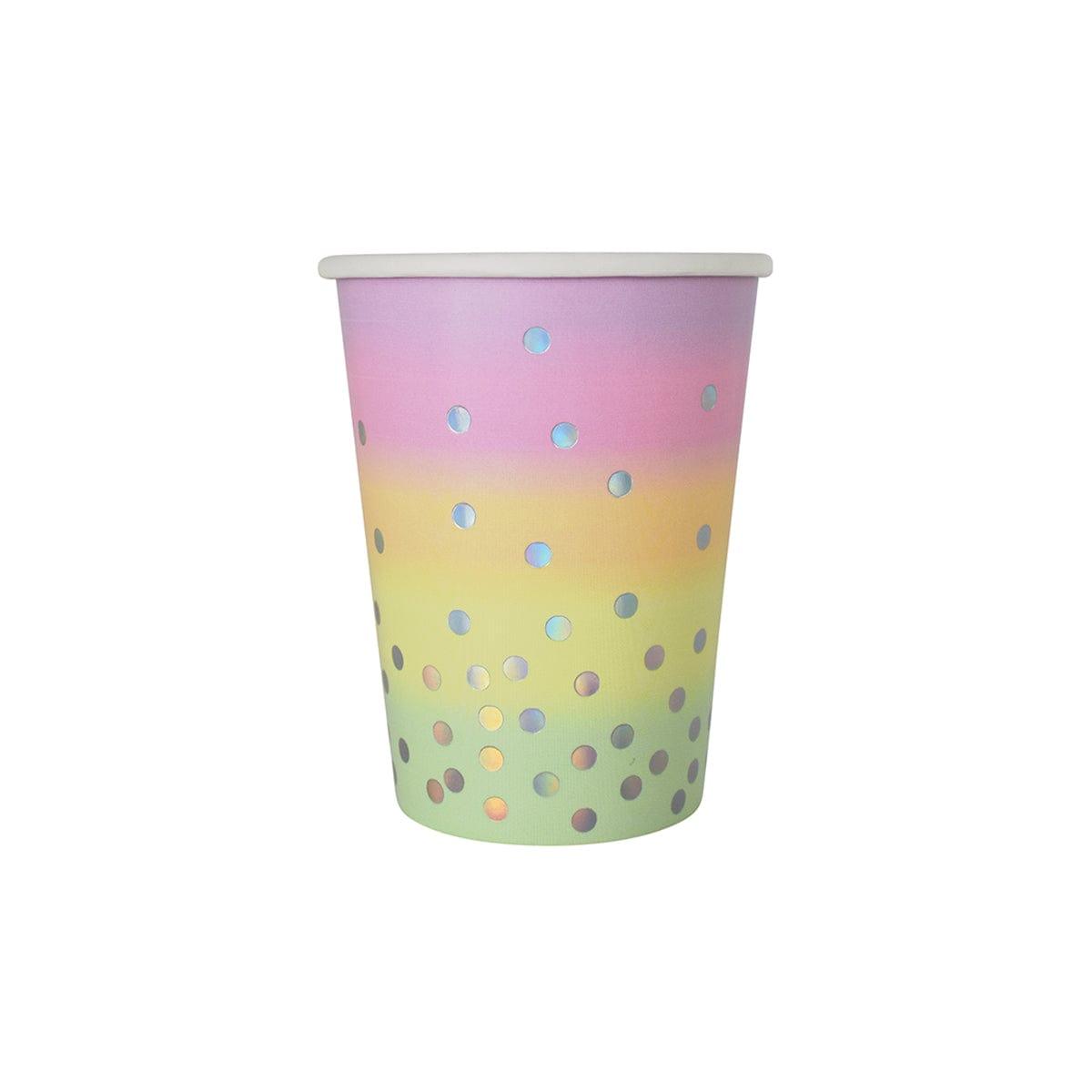 Rainbow Confetti Cups, 9 Oz, 8 Count | Party Expert