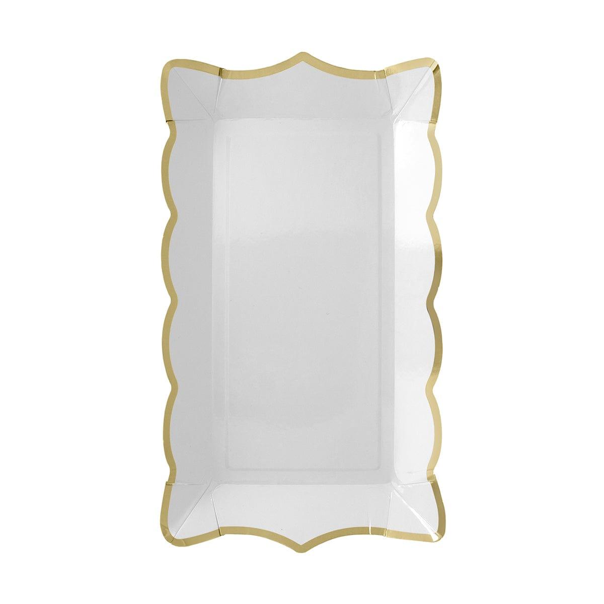 White Rectangular Trays, 9 Inches, 4 Count – Party Expert